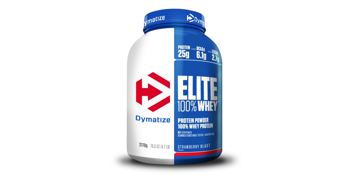 Dymatize Elite 100% Whey Strawberry Blast 2170g - High Protein Low ...