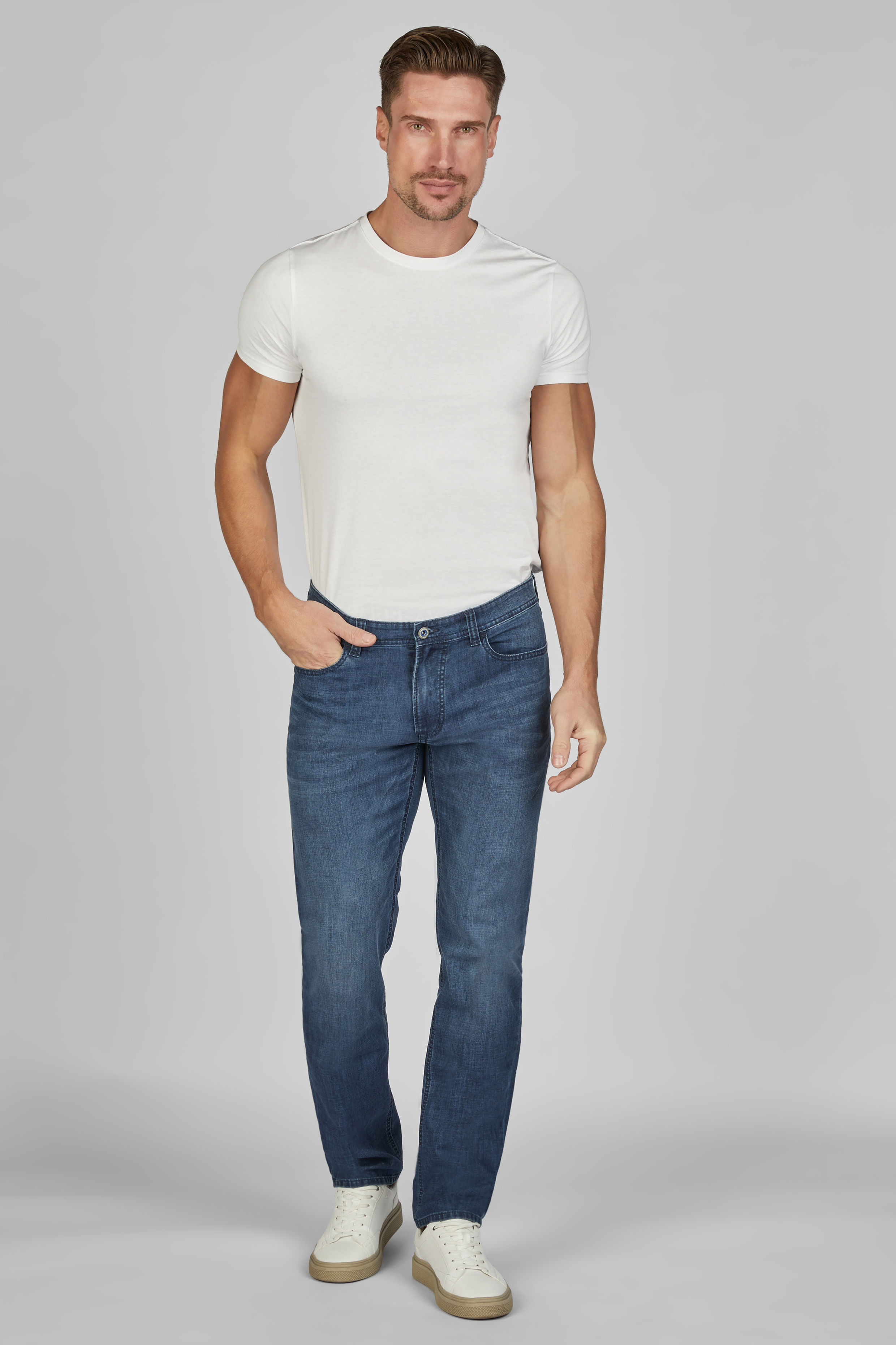hattric | 5-Pocket-Jeans Hunter Crosshatch Denim | INDIGO | Herren Jeans